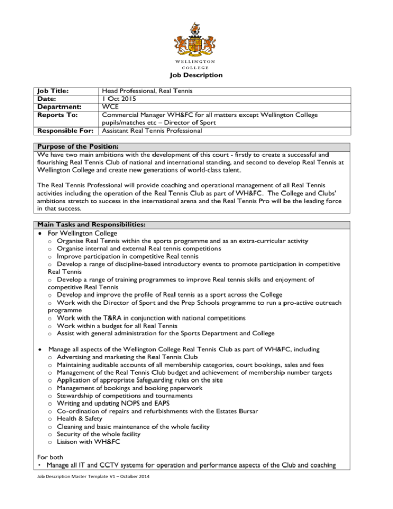 Job Description Job Description