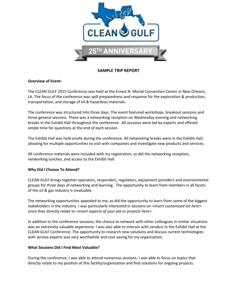 How To Write A Trip Report Sample PDF Template
