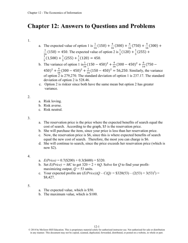 Chapter 12 Answers To Questions And Problems