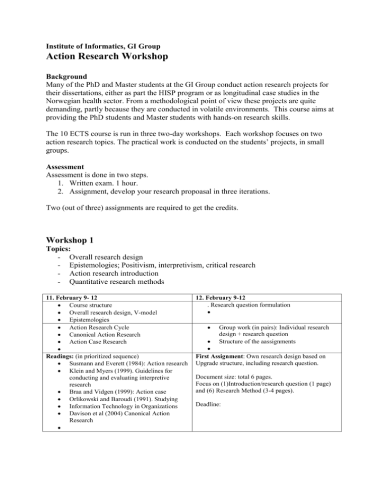 Action Research Workshop