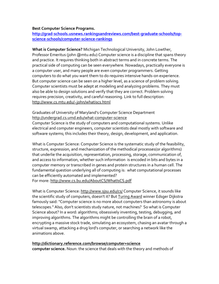 Computer Science Definition