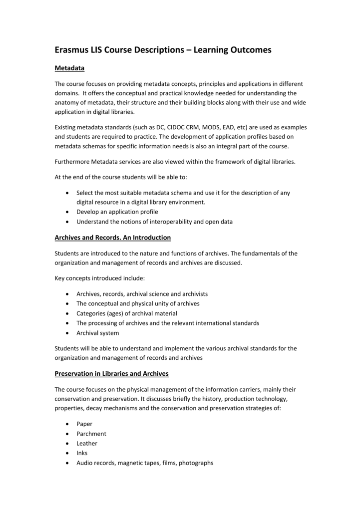 Course Descriptions
