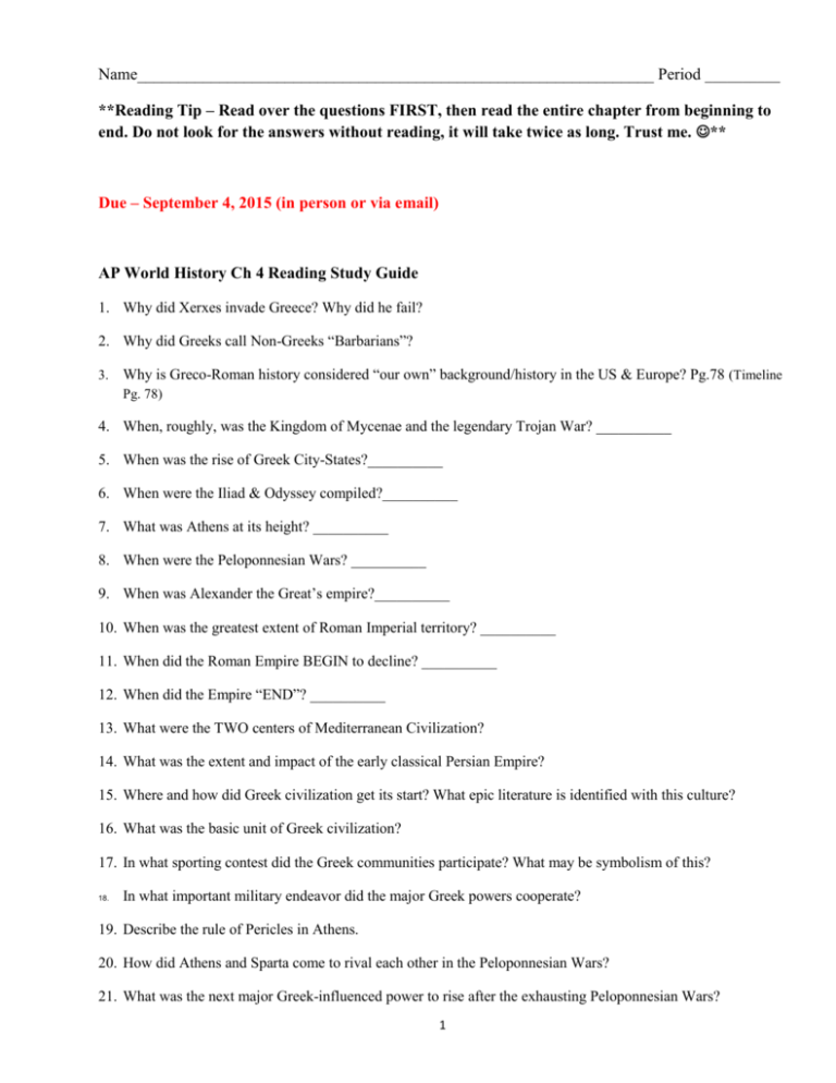 Chapter 4 Reading Guide