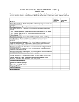 Clinical Evaluation of Language Fundamentals (CELF-5) 9