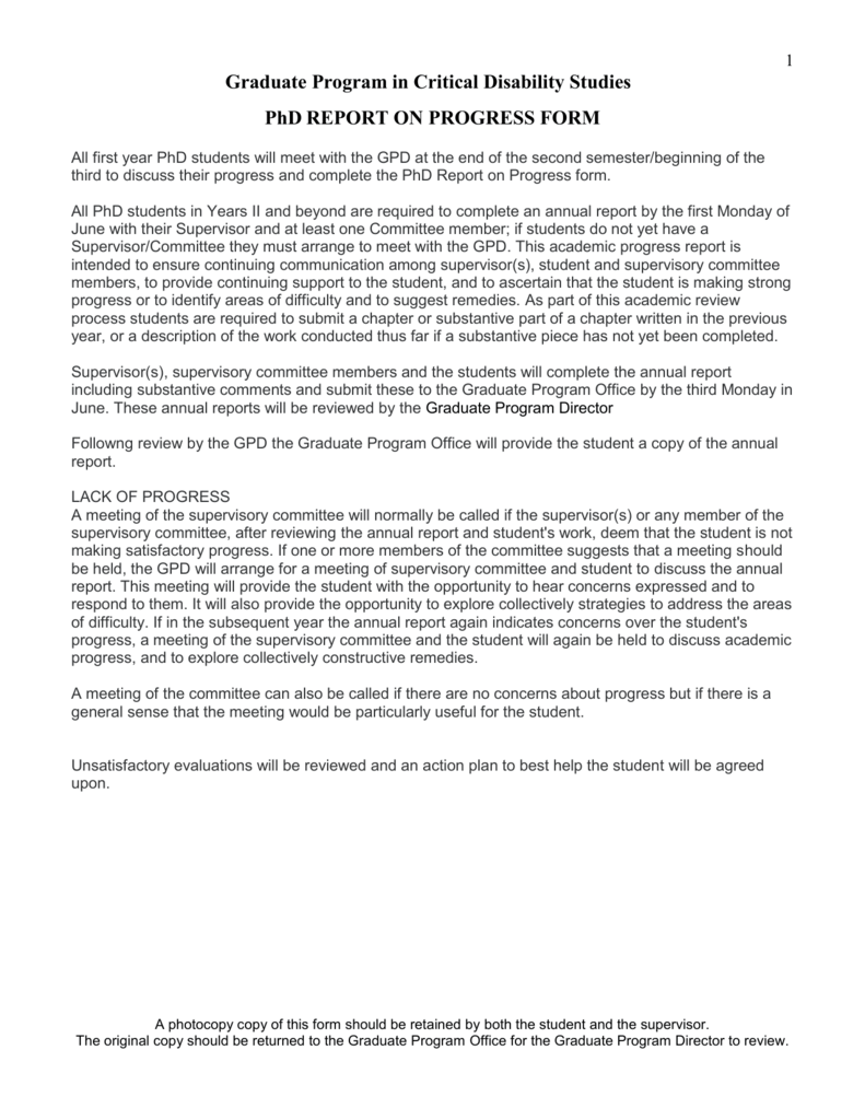 PhD Progress Report doc Critical Disability Studies