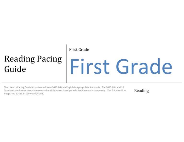 Reading Pacing Guide