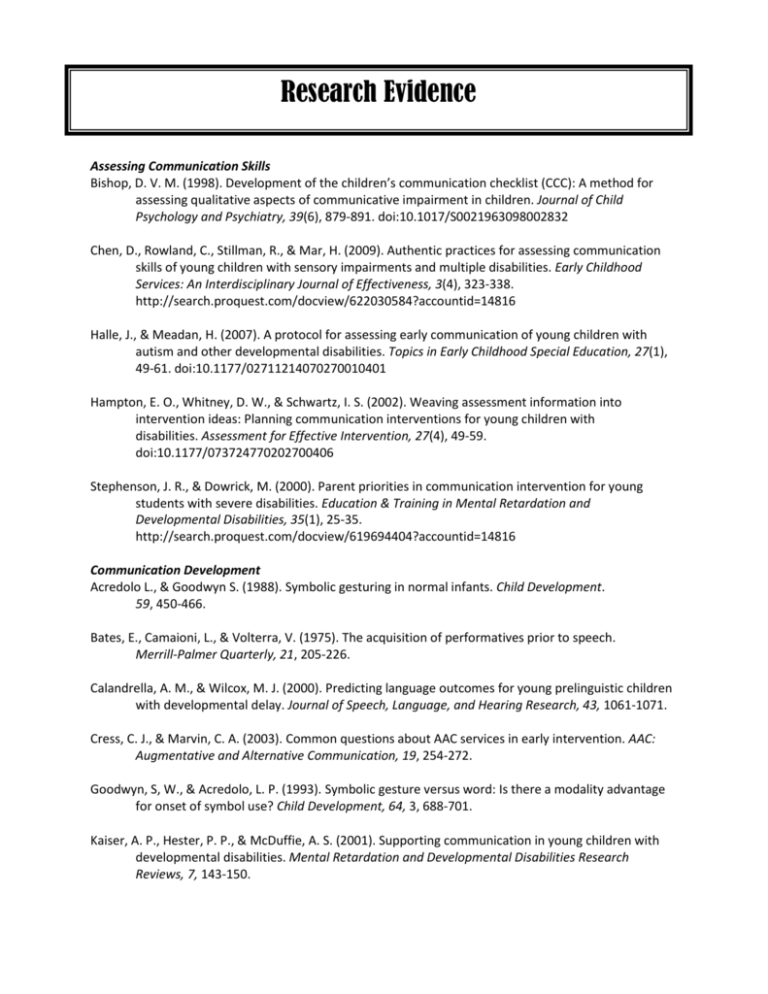  Early Childhood Special Education Research Topics A List Of 