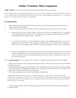 Translator Declaration Statement