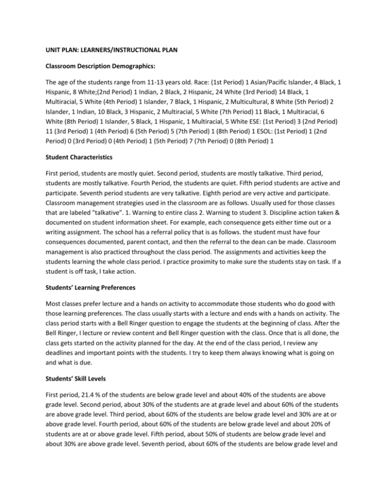 Science Unit Plan