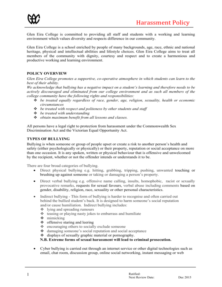 Harassment Policy