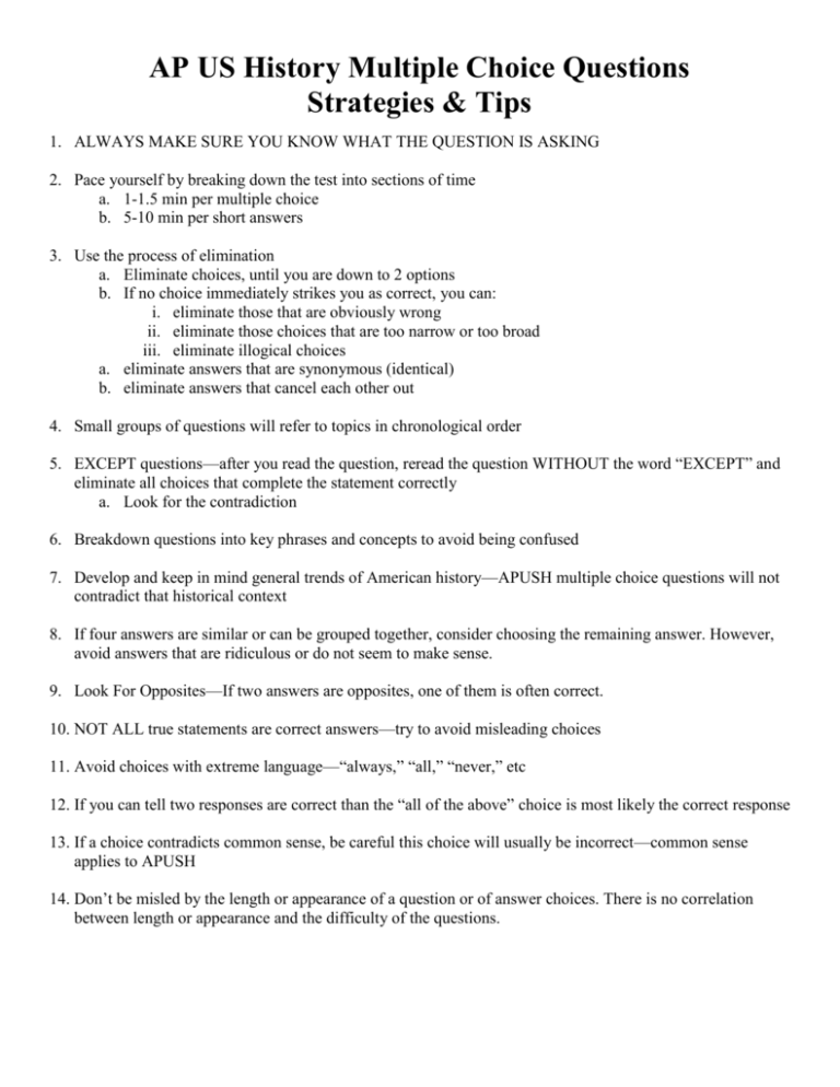 SKILLS Multiple Choice Questions Strategies Tips