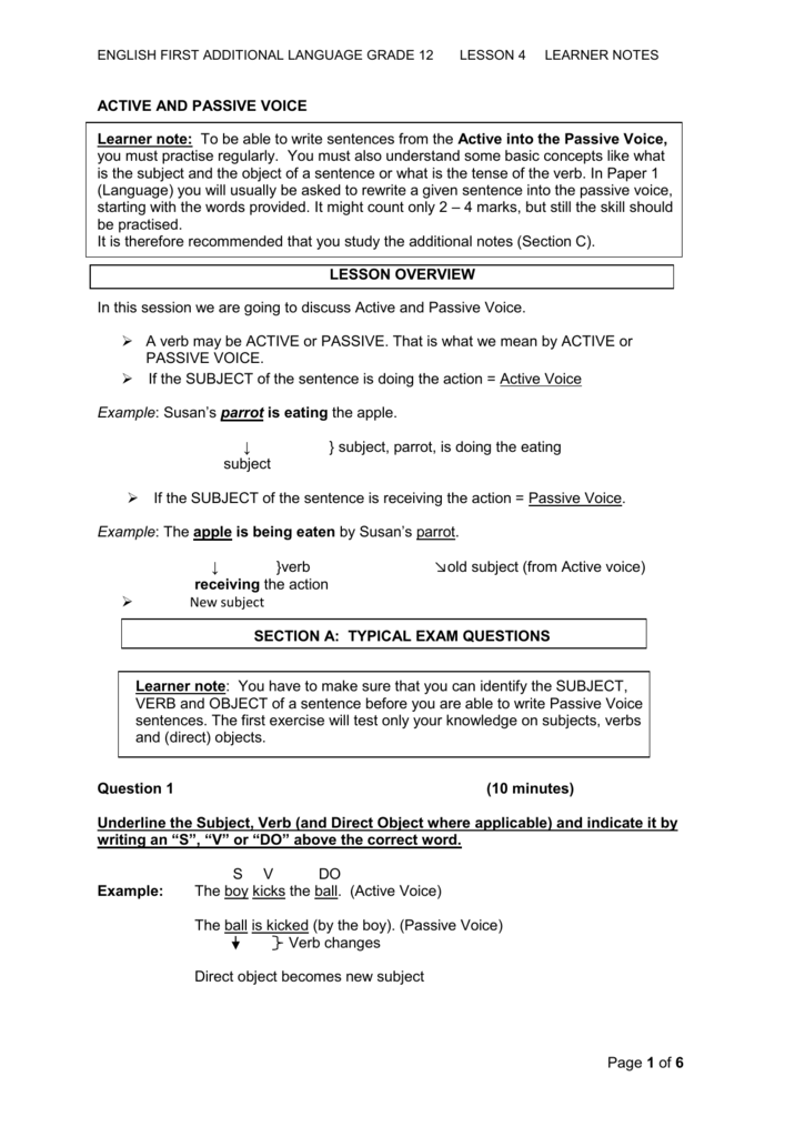 ENGLISH FIRST ADDITIONAL LANGUAGE GRADE 12 LESSON 4 ENGLISH FIRST ADDITIONAL LANGUAGE GRADE 12 LESSON 4