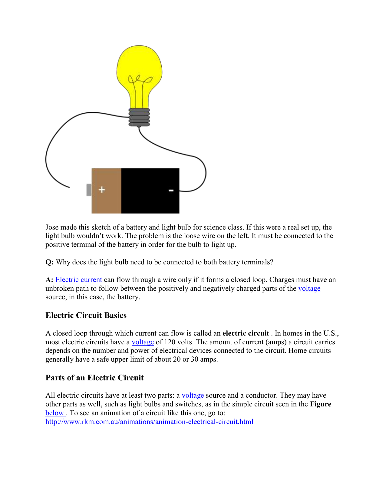 Battery Light Bulb Circuit Diagram