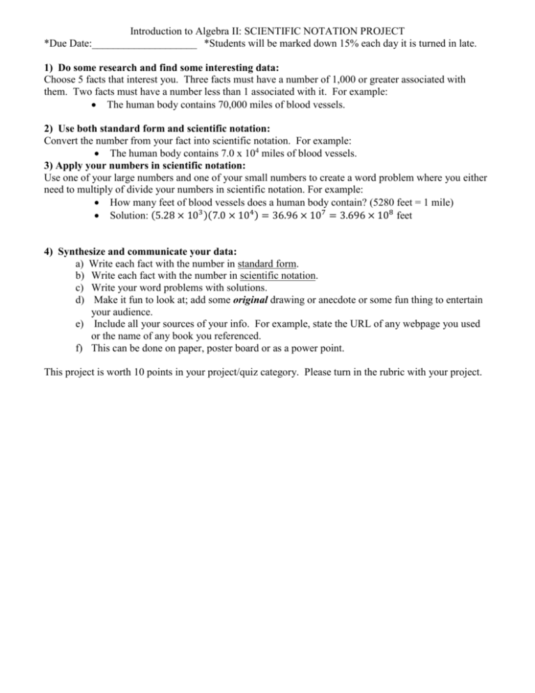 SCIENTIFIC NOTATION PROJECT