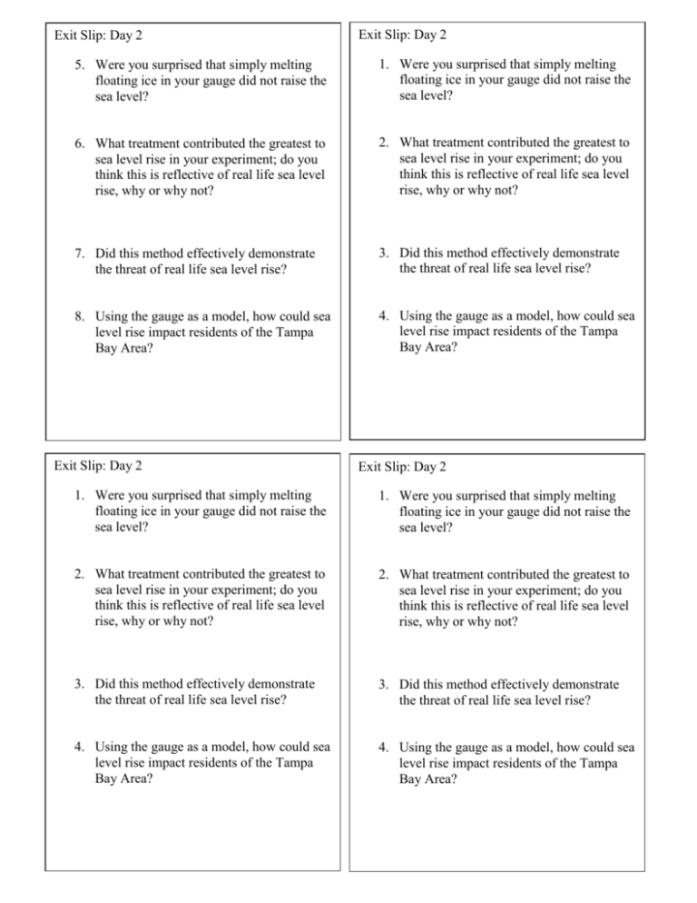 Exit Slip