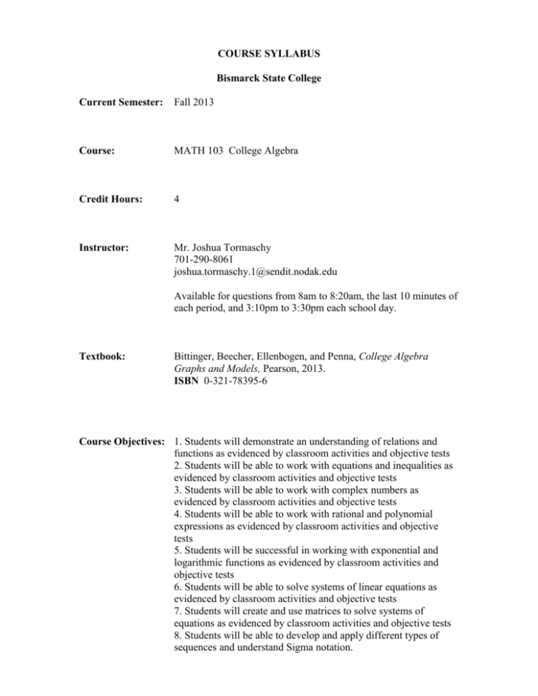 COURSE SYLLABUS South Heart School