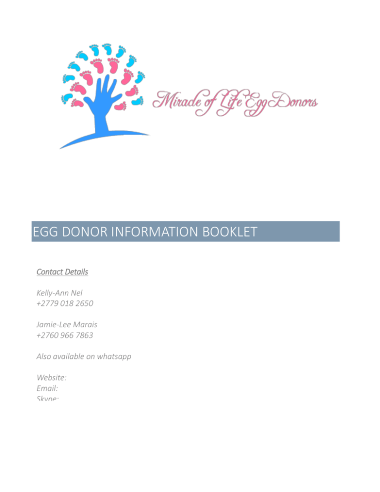 EEGG DONOR INFORMATION BOOKLET