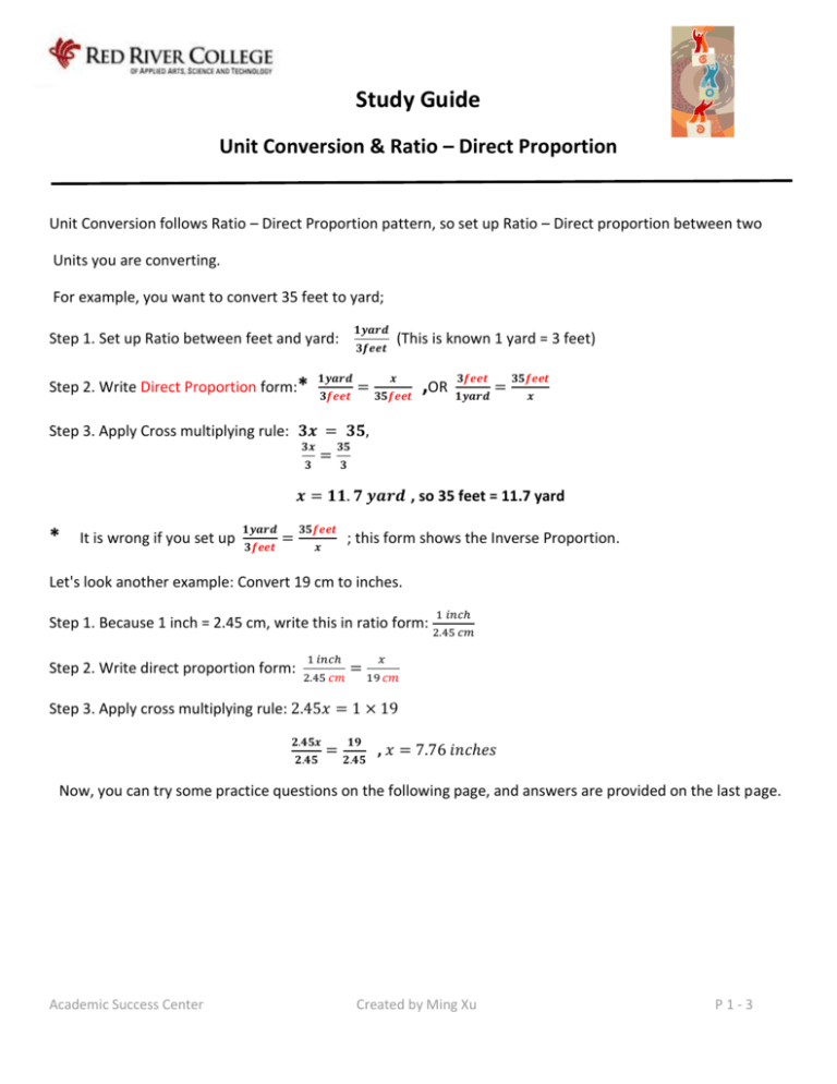 Unit Conversion Ratio Direct Proportion