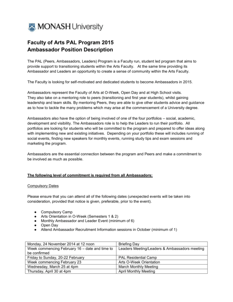 Ambassador Position Description
