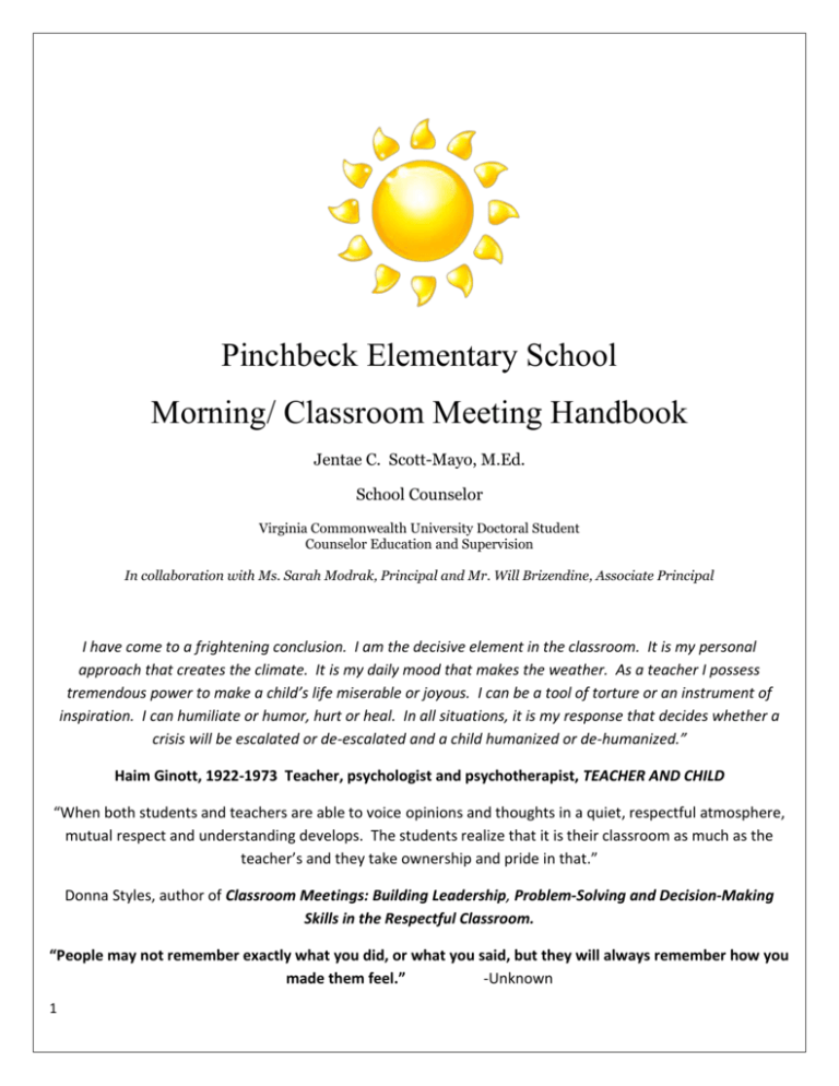 2013-2014 Class Meeting Handbook Updated
