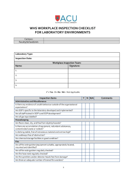 Chemical Safety Inspection Checklist