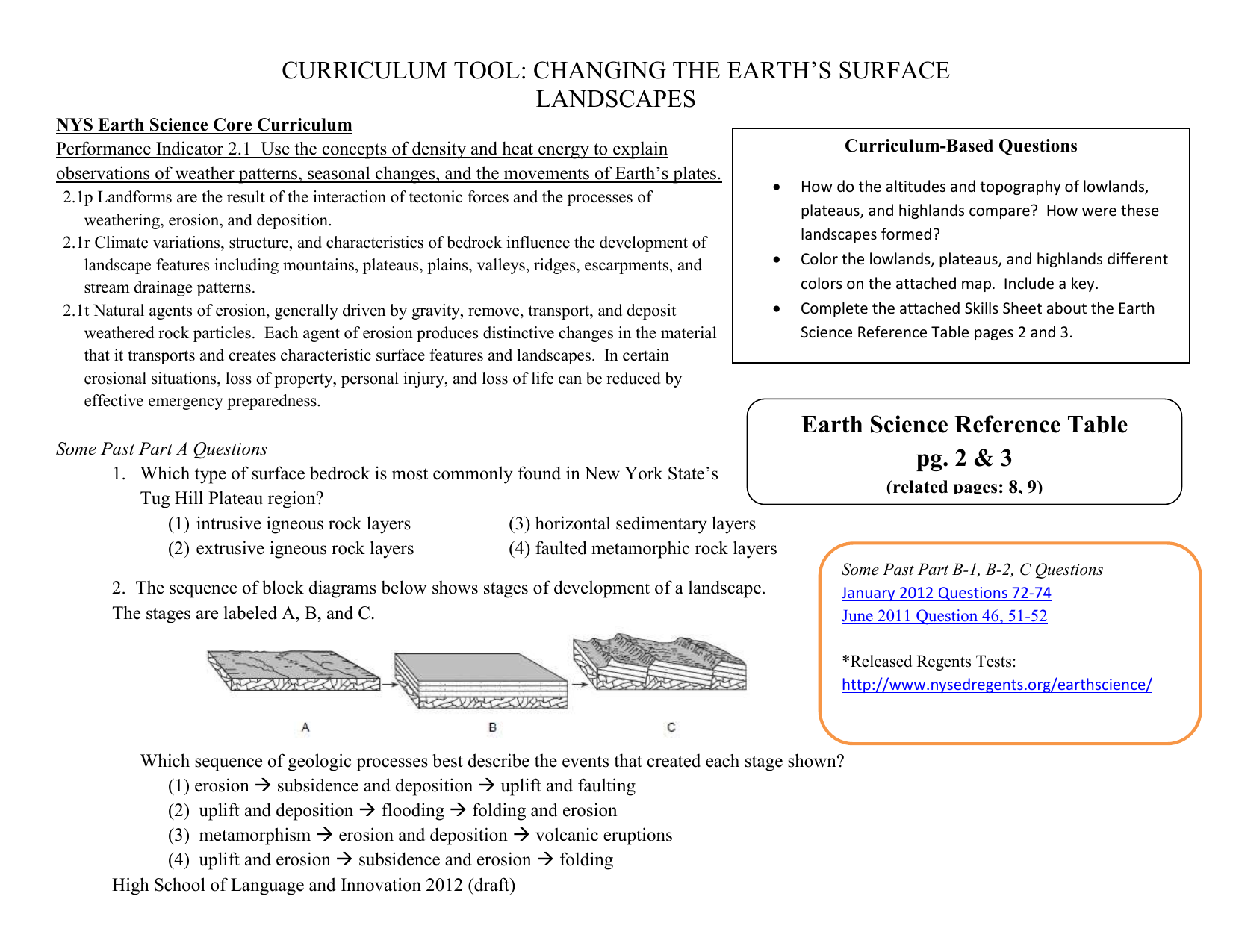 Earth Science Reference Table Pg 2 3
