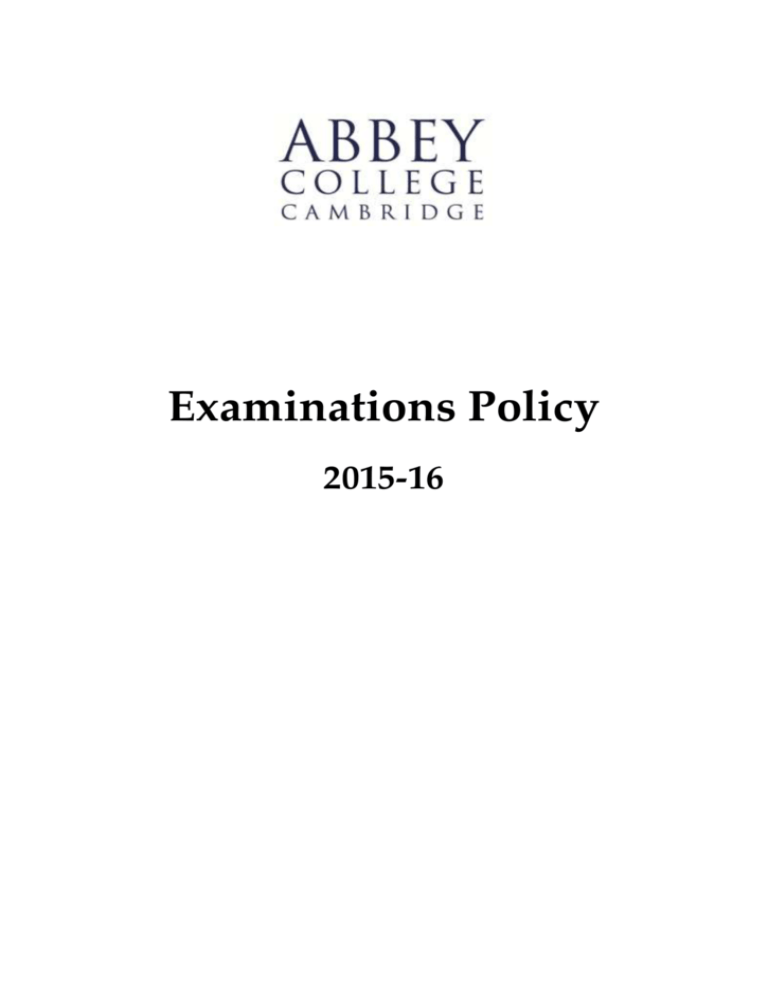 Examination Policy Abbey College Cambridge