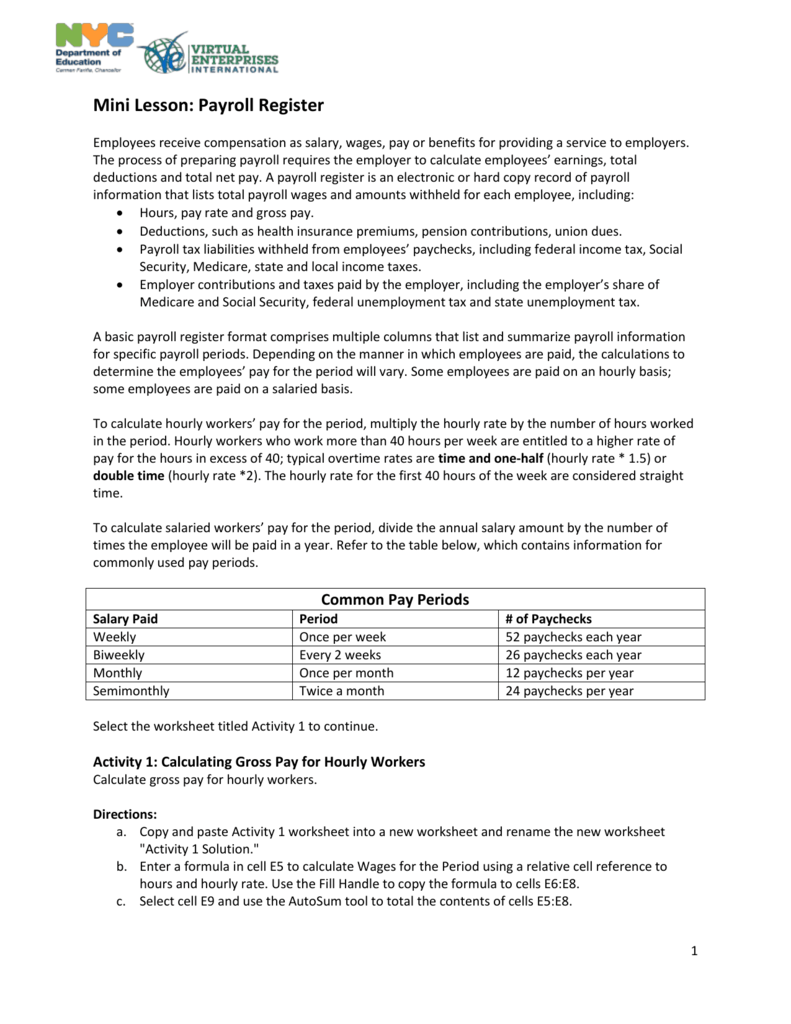 Calculating Gross And Weekly Wages Worksheet Answers Studying Worksheets