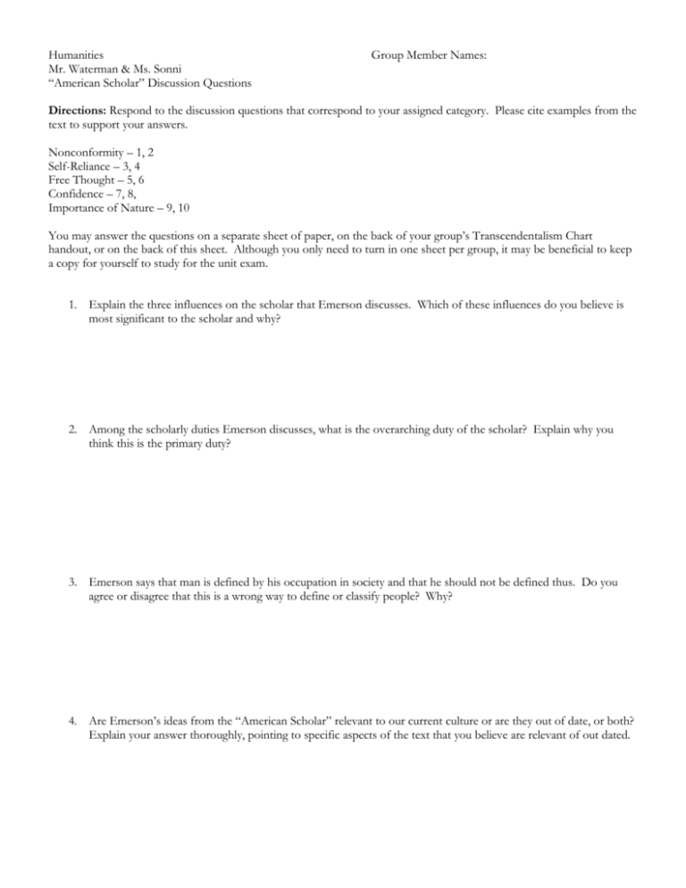 Am Scholar Discussion Qs
