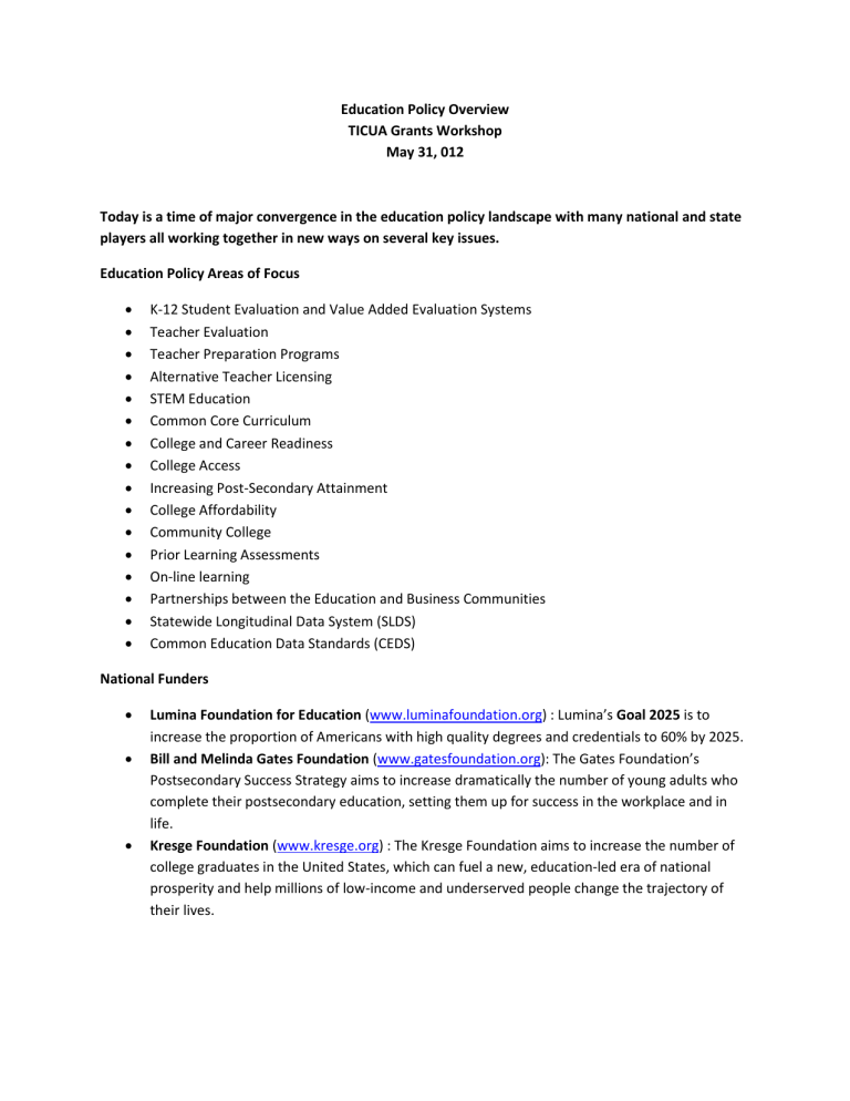 Education Policy Overview Education Policy Overview
