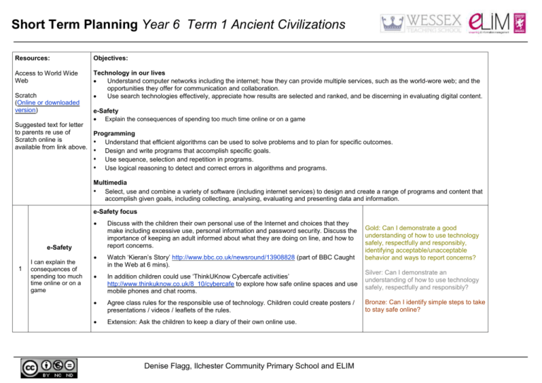 computing planning year 6 term 1