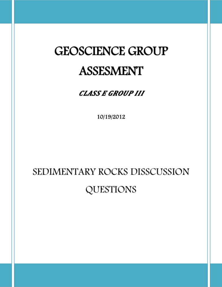 Questions About Sedimentary Rocks