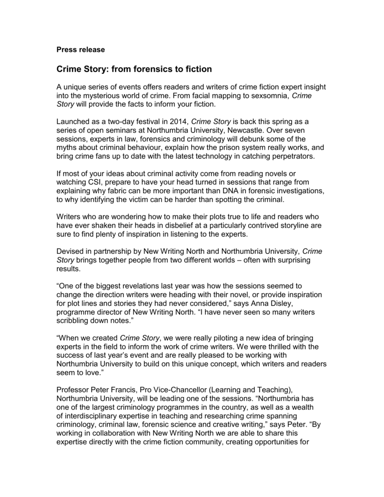 Crime story press release Crime story press release