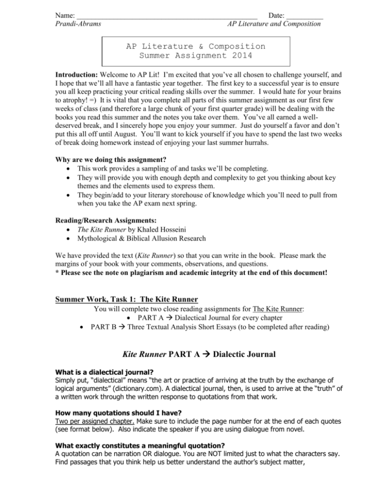 AP Literature And Composition