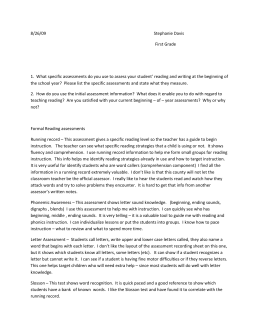 Kindergarten AIMSweb Parent Letter