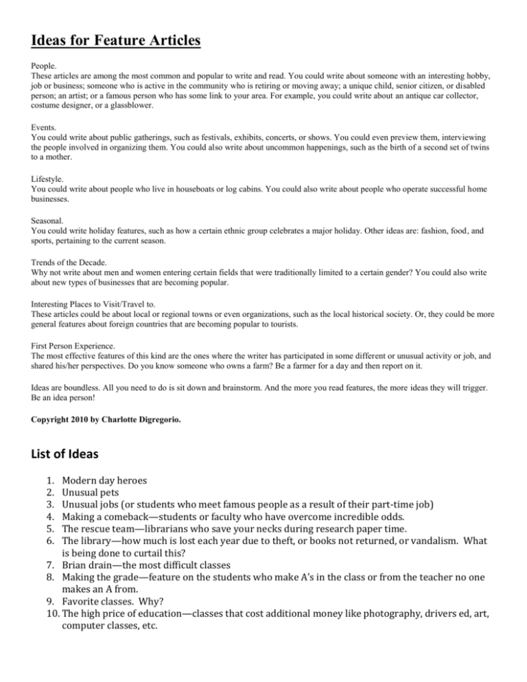  Feature Article Topic Ideas 10 Easy Ways To Find Good Ideas For Magazine Articles 2022 10 28