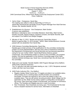 IHSS Quality Assurance & Hourly Task Guidelines Talking Points