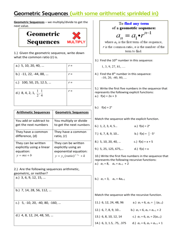 Geometric Sequences