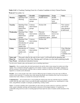 Co-Teaching Observation Checklist