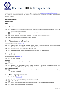 Data Extraction Template - Cochrane Consumers and Communication