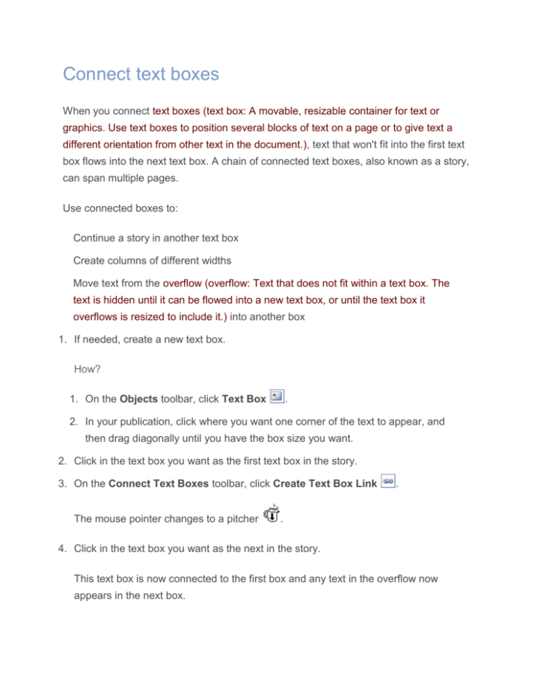 Connecting Text Boxes