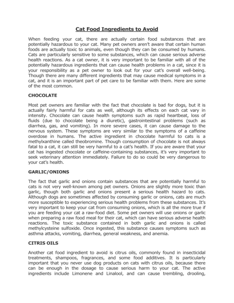 Cat Food Ingredients To Avoid Cat Food Ingredients To Avoid