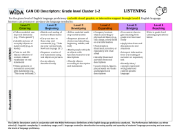 WIDA Writing Rubric & Glossary of Term