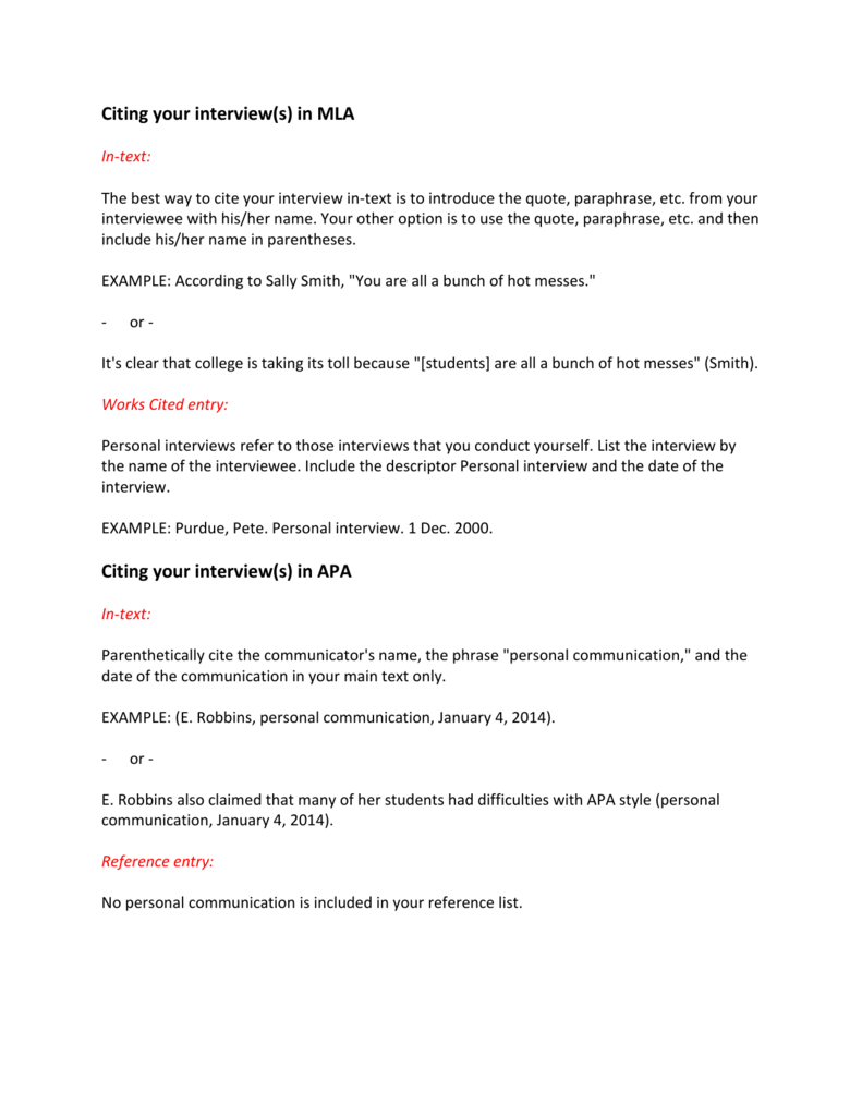 How To Cite A Personal Interview Slideshare