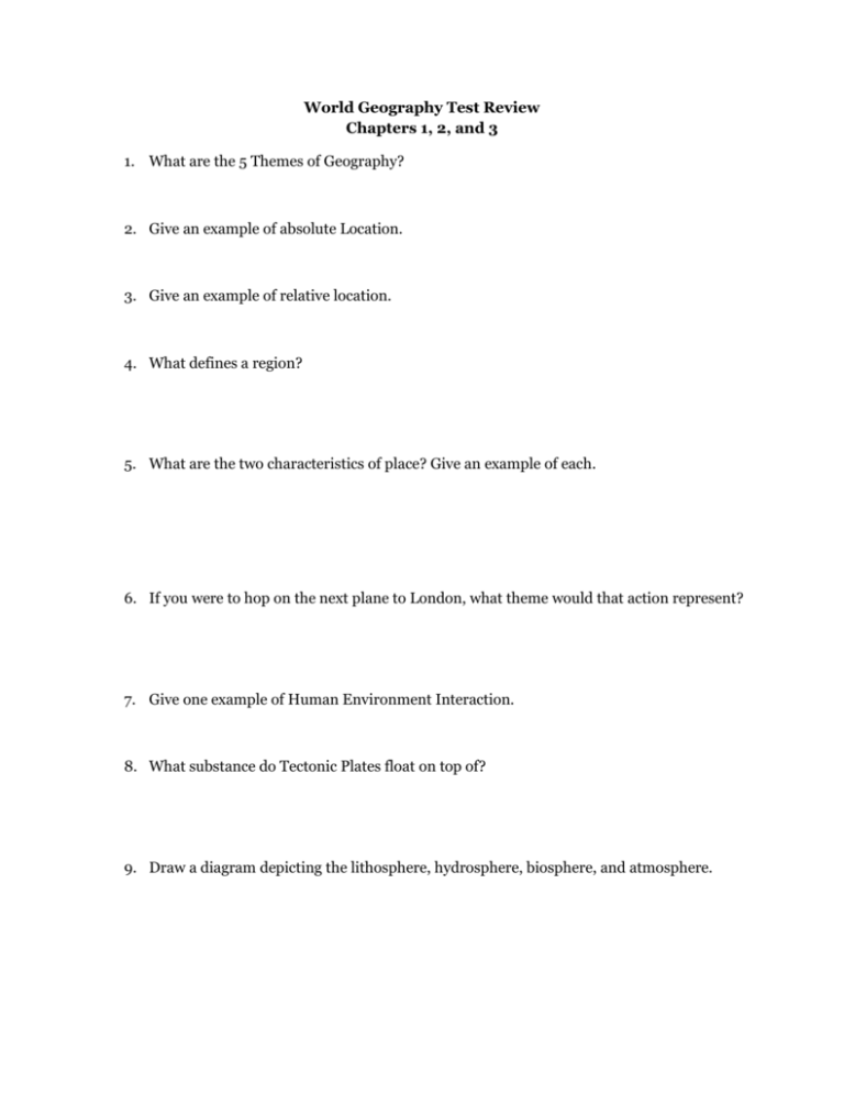 Ch 1 3 Test Review
