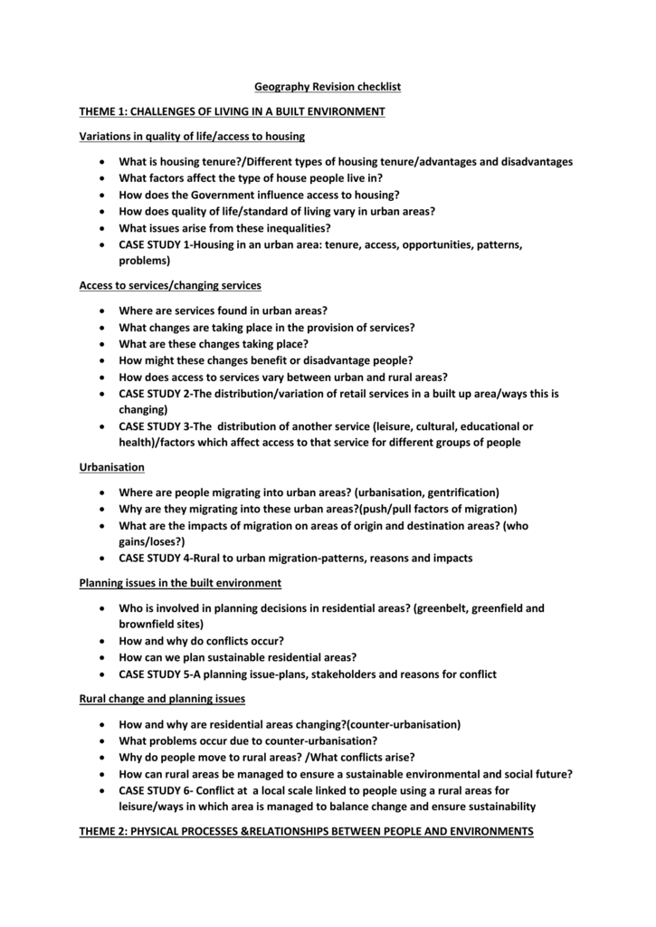 Revision Checklist Is HERE Revision Checklist Is HERE