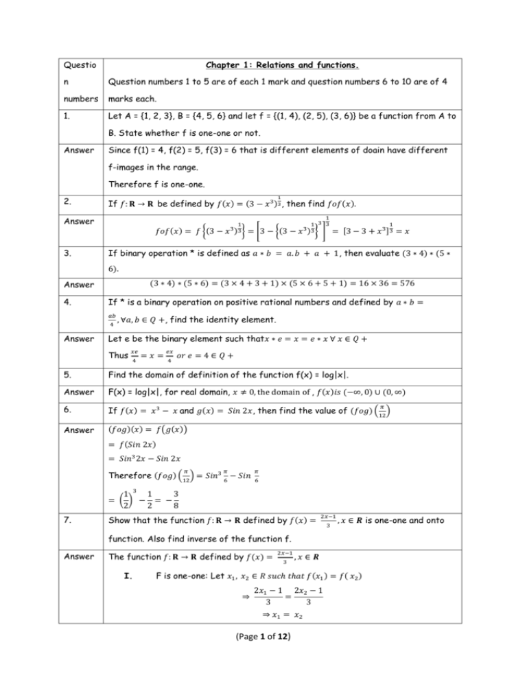 Maths Study Material For Class XII Maths Study Material For Class XII