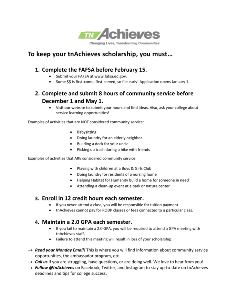 How To Be A Successful College Student Handout