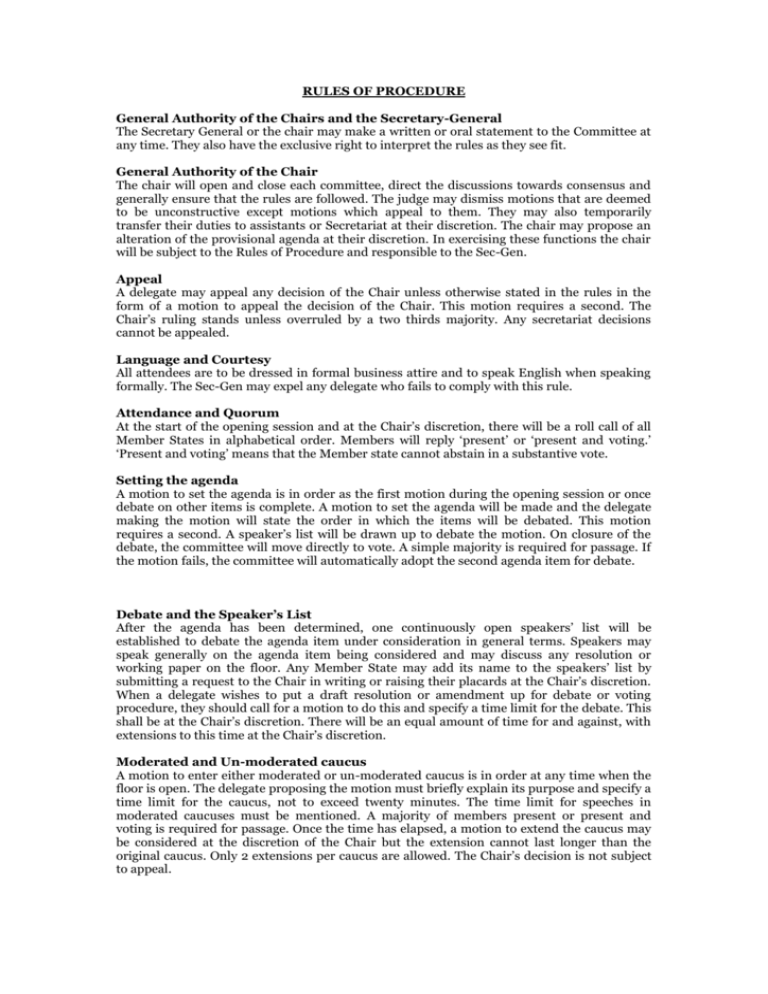 Rules of Procedure Rules of Procedure