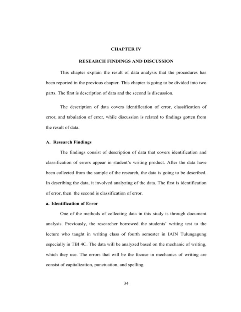 CHAPTER IV RESEARCH FINDINGS AND DISCUSSION This